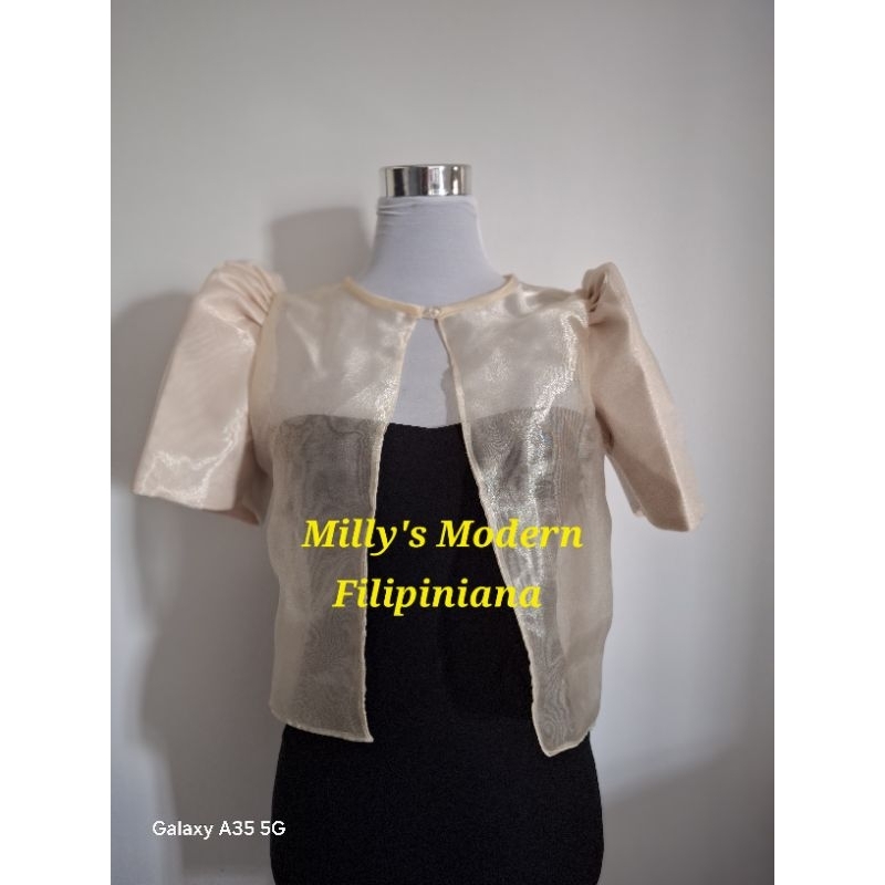 Modern Filipiniana Mocha Bolero Plain / Maria Clara mestiza balabal ...