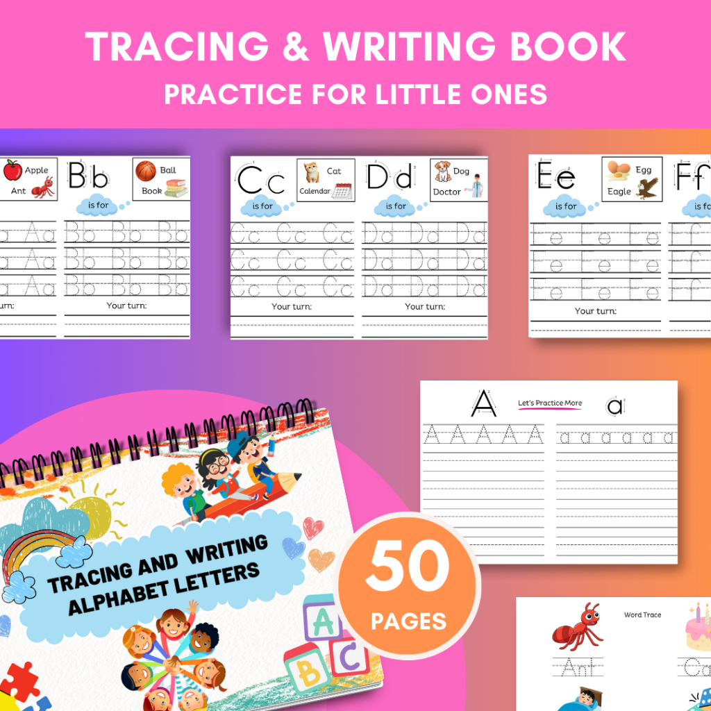 ABC Tracing Book, ABC Tracing, ABC Tracing for Kids, Tracing Worksheets ...