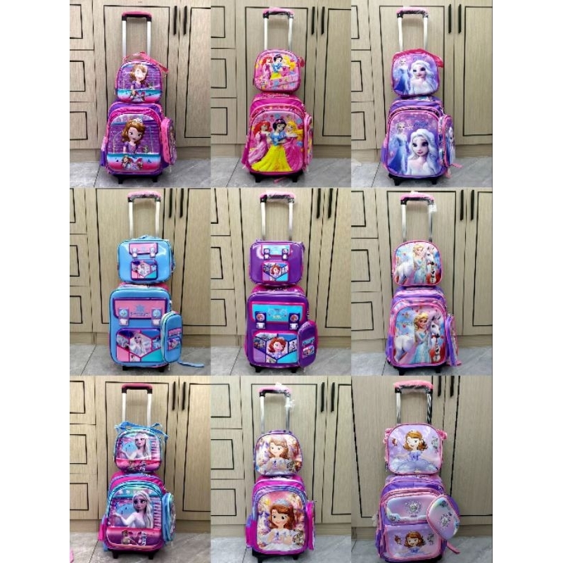 3in1 16inches Disney Princess Character Trolley Bag School Bag Sofia ...