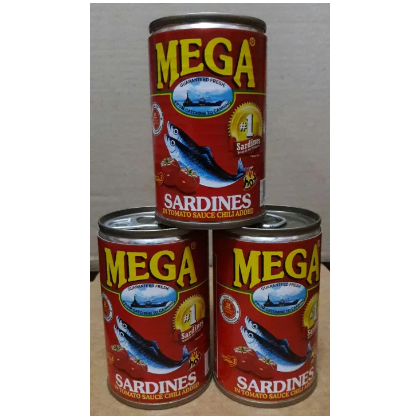 Mega Sardines in Tomato Sauce Chili Added (155g x 3pcs) | Shopee Singapore
