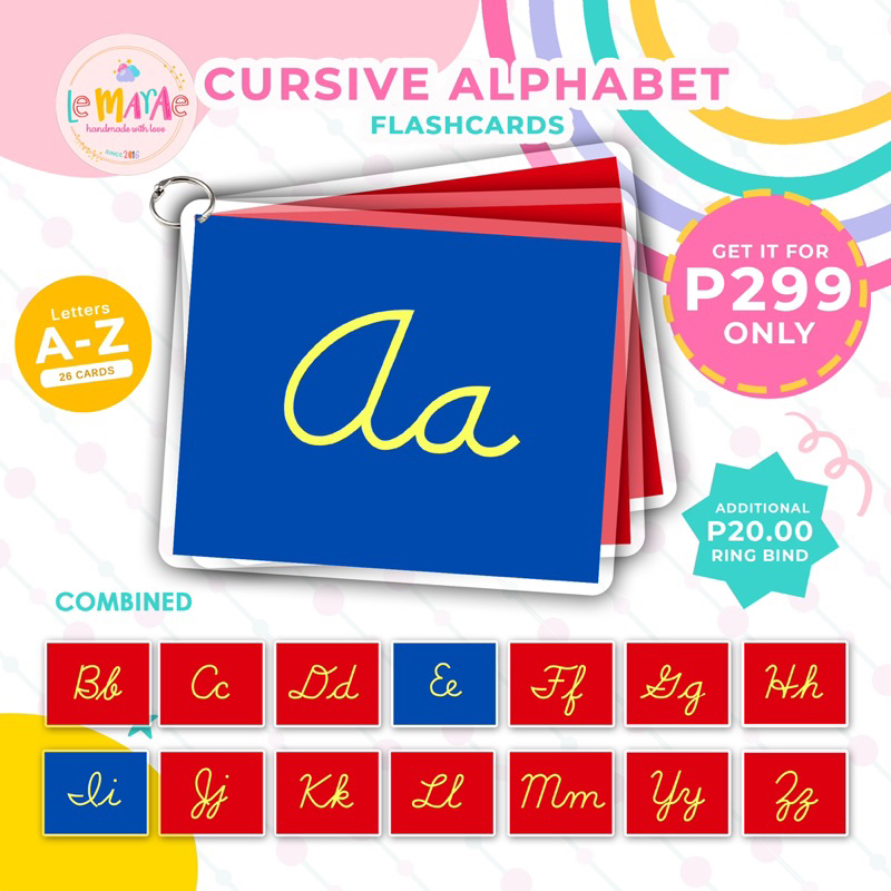 Montessori Cursive Alphabets Flashcards ABC Cursive Flashcards ...