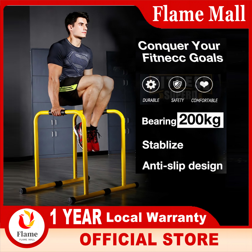 Indoor Power Parallel Parallettes Pair Push Up Dip Bars Gymnastic Heavy ...