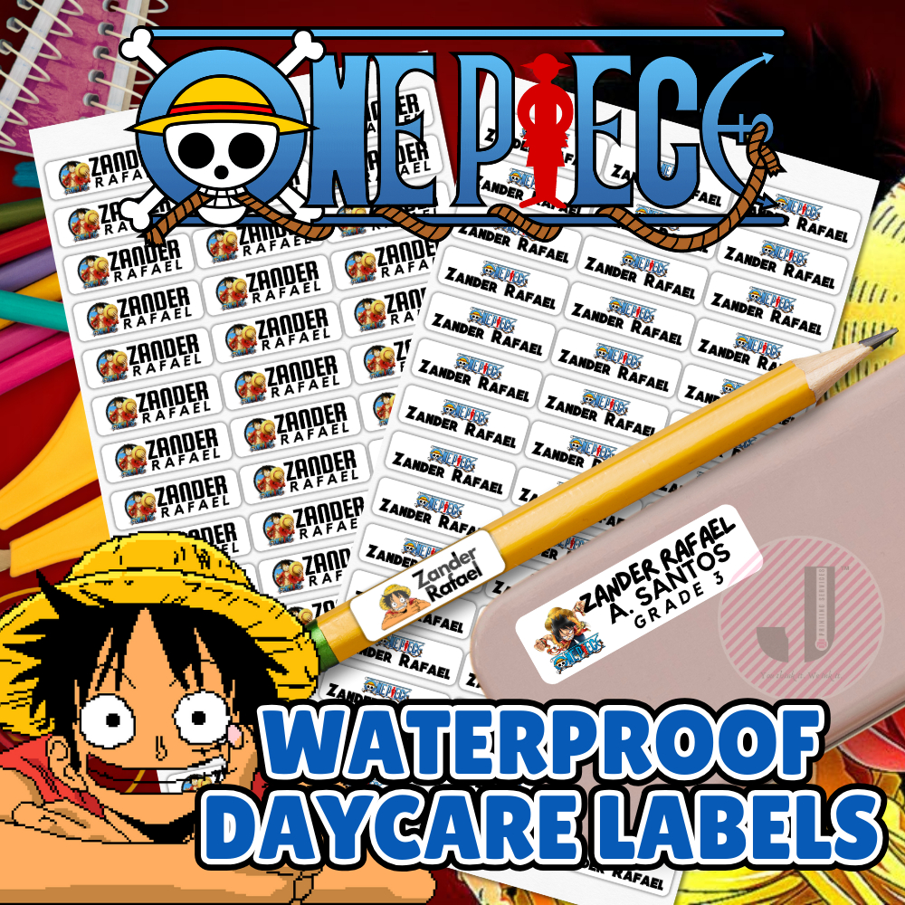 ONE PIECE Design Waterproof Daycare Labels, Preschool Labels, Name ...