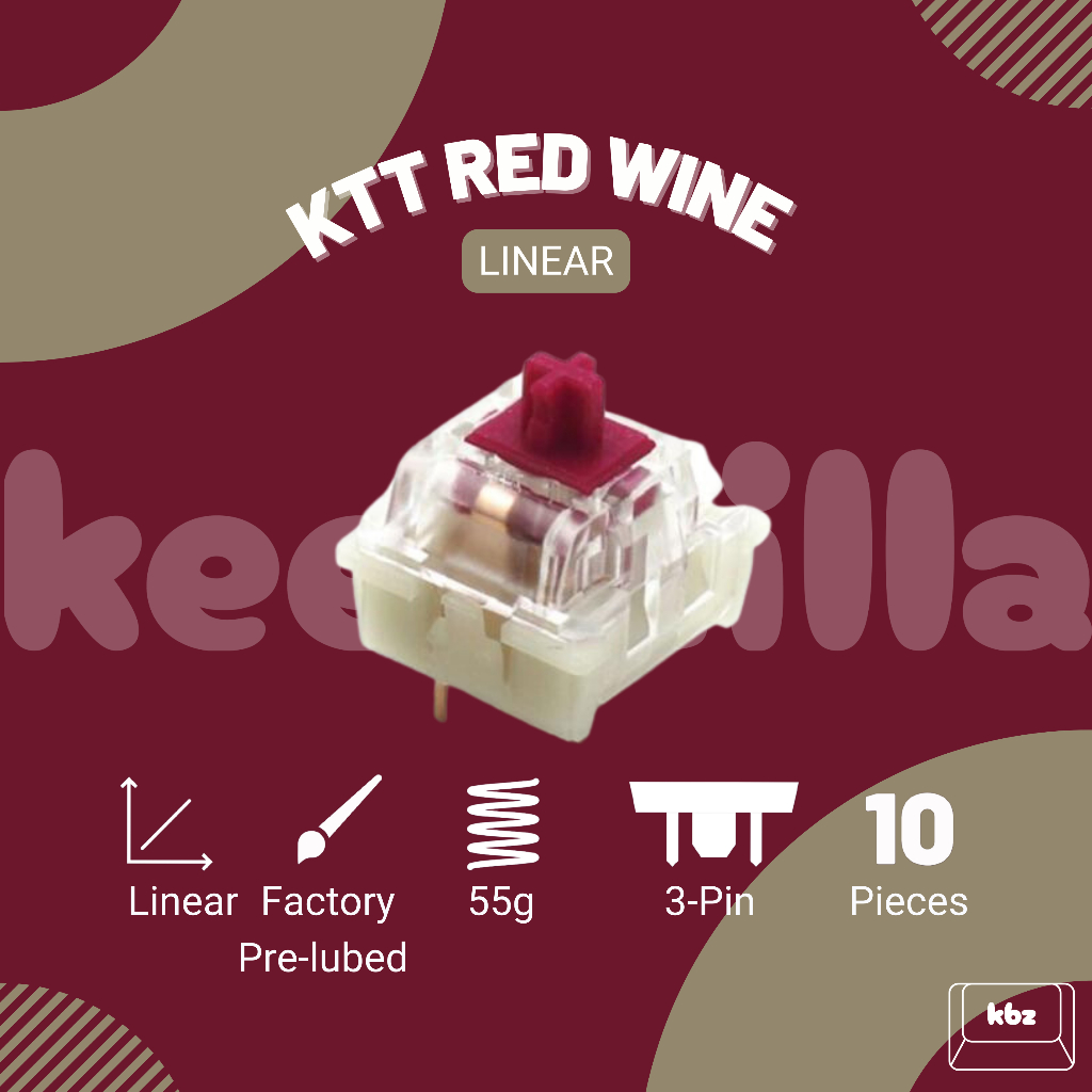 KTT Red Wine Linear Switch Mechanical Keyboard Switch SMD LED 3 pin 10 ...