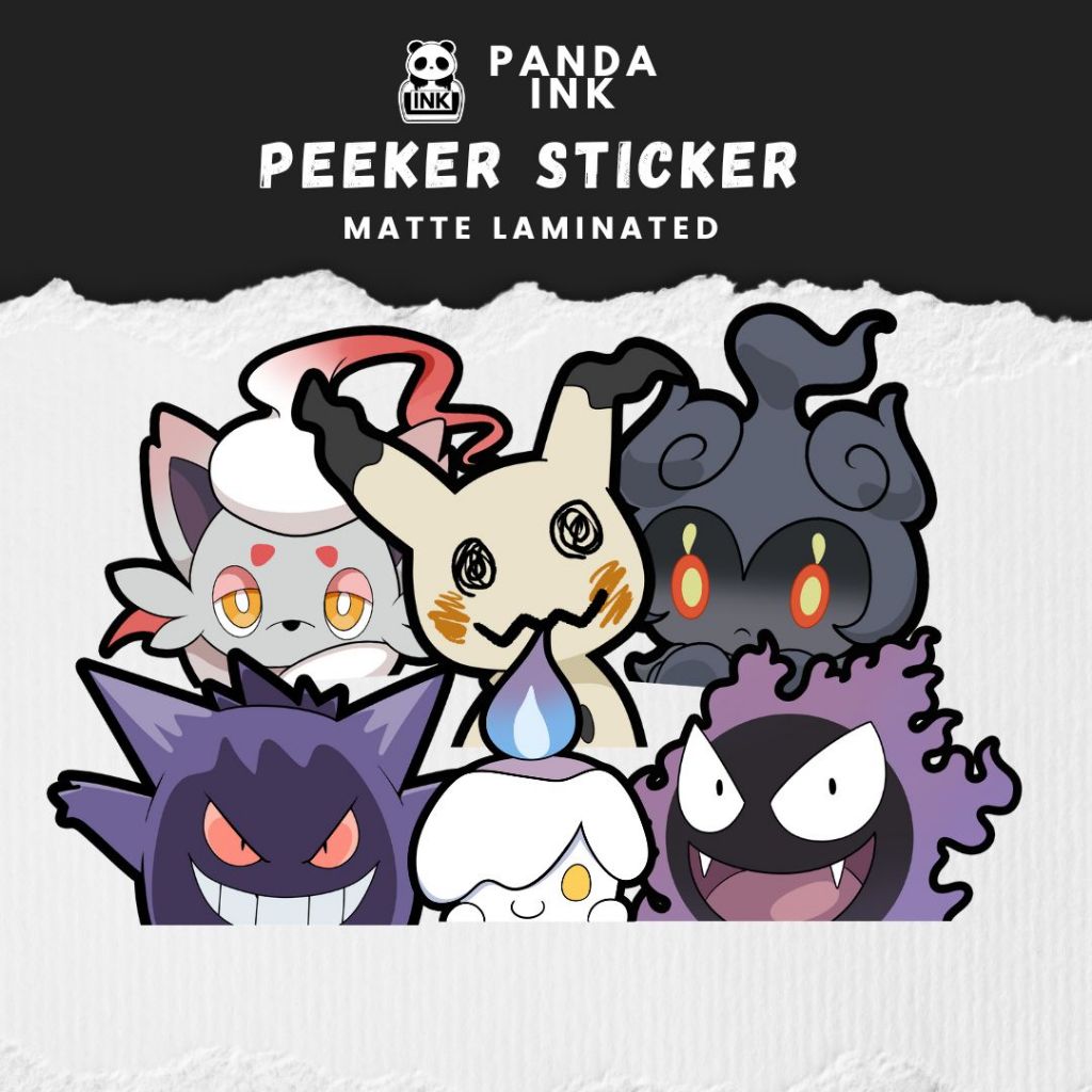 Pokemon Peeker Sticker Ghost Type Gengar Zorua Hisuian Mimikyu ...
