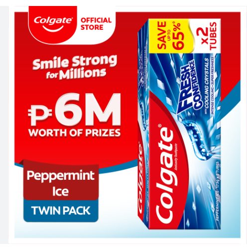 Colgate Toothpaste Cooling Crystals Peppermint Ice ( 173g x 2 Tubes ...