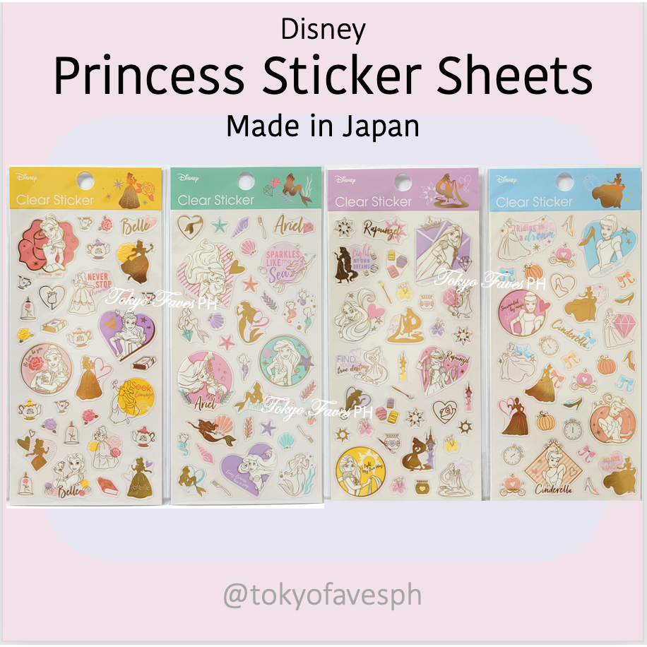 Disney Princess Little Mermaid Ariel Belle Cinderella Rapunzel sticker ...
