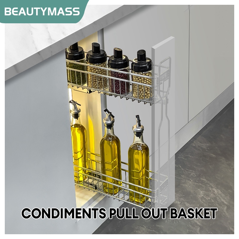 BTY Kitchen Pull Out Rack Condiment Rack Kitchen Condiments Rack ...