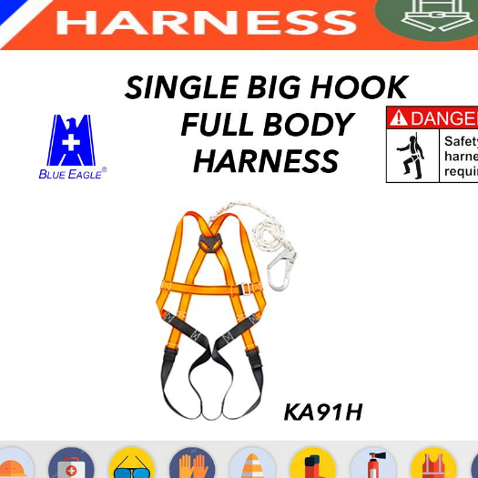 Blue Eagle full body harness with lanyard | Shopee Singapore