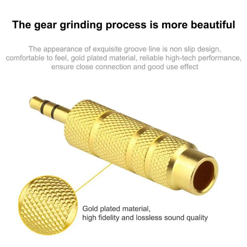 KIRIN metal 6.35mm Female Plug To 3.5mm Male Connector Amplifier Audio ...