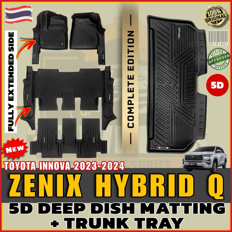 TOYOTA INNOVA ZENIX HYBRID Q 2023-2024 5D DEEP DISH MATTING AND TRUNK ...