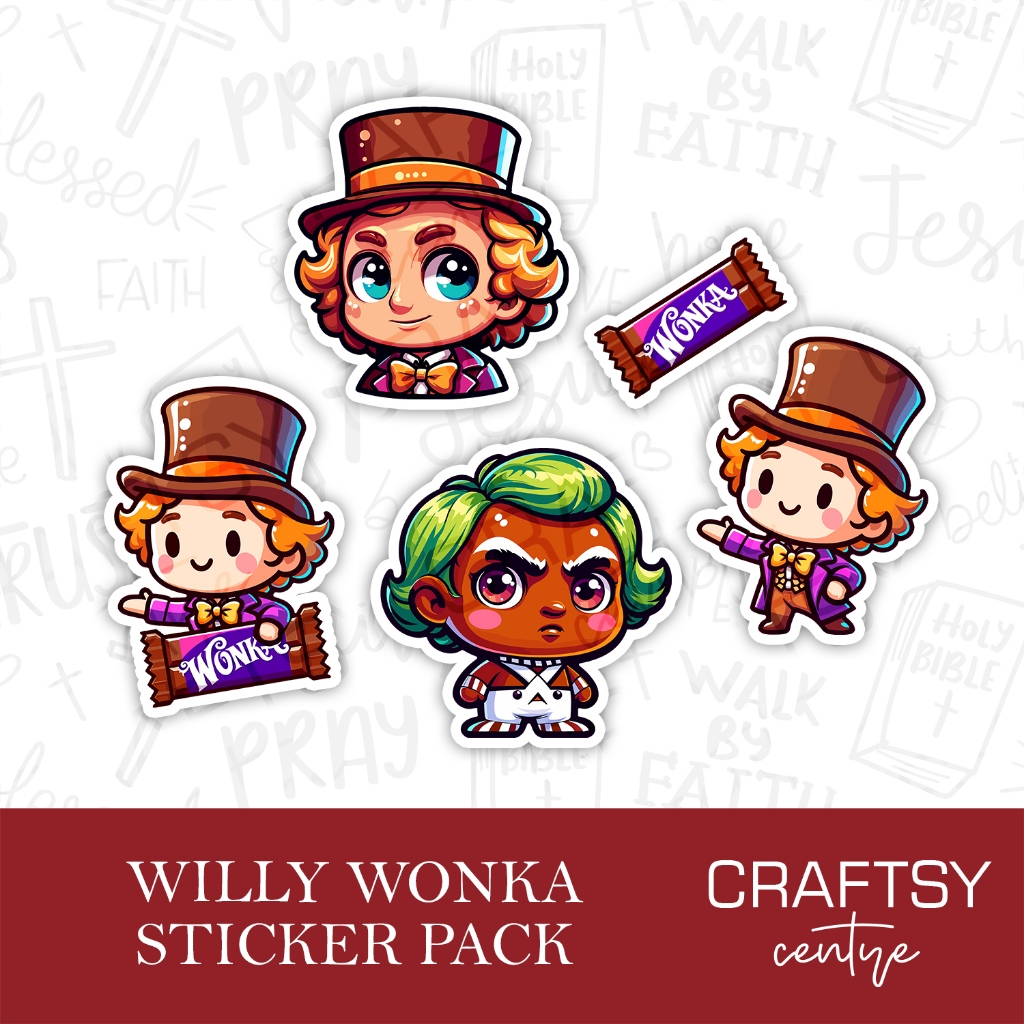 Willy Wonka Sticker Pack | Craftsy Centre | Shopee Singapore