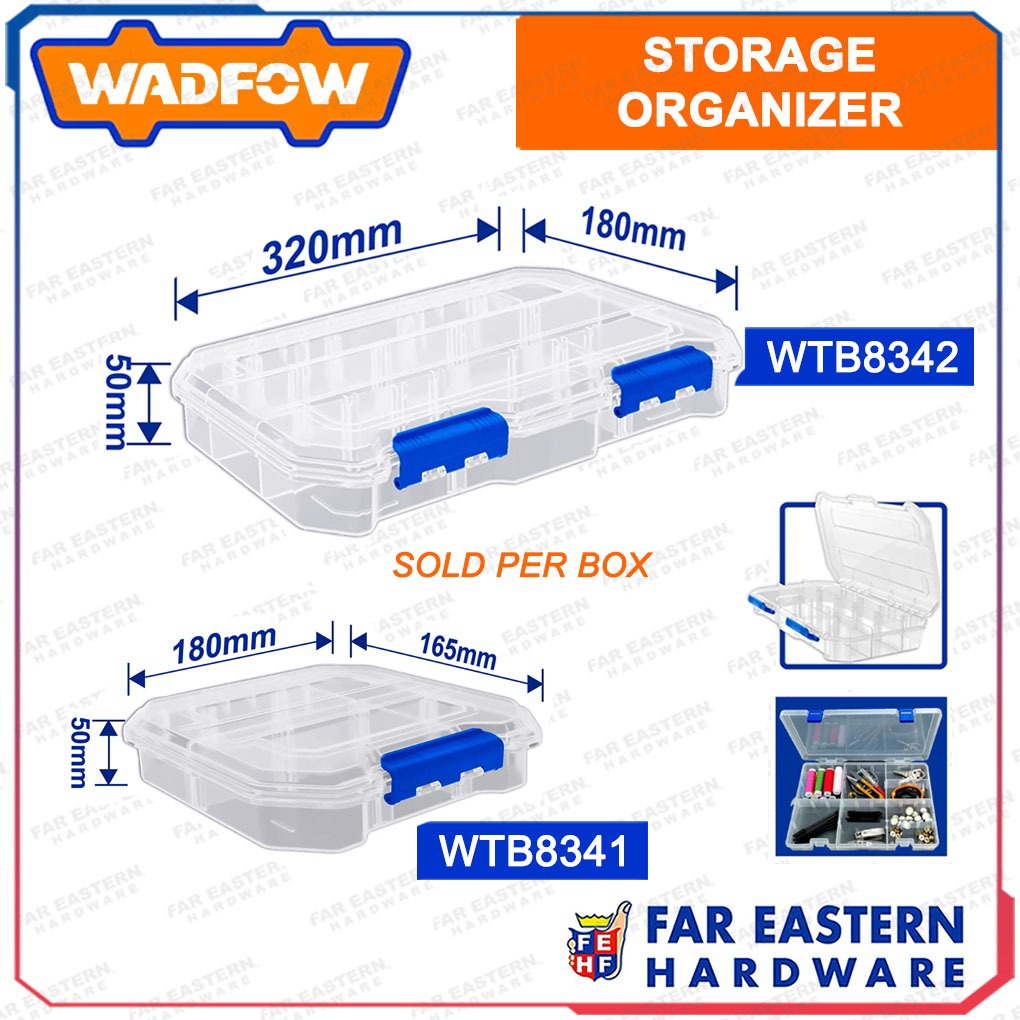 WADFOW Plastic Storage Organizer Transparent Tray Portable Tool Box ...