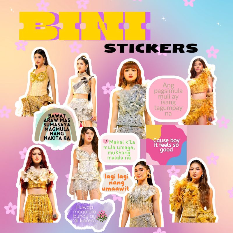 BINI Stickers + FREE RANDOM PHOTOCARD | Shopee Singapore