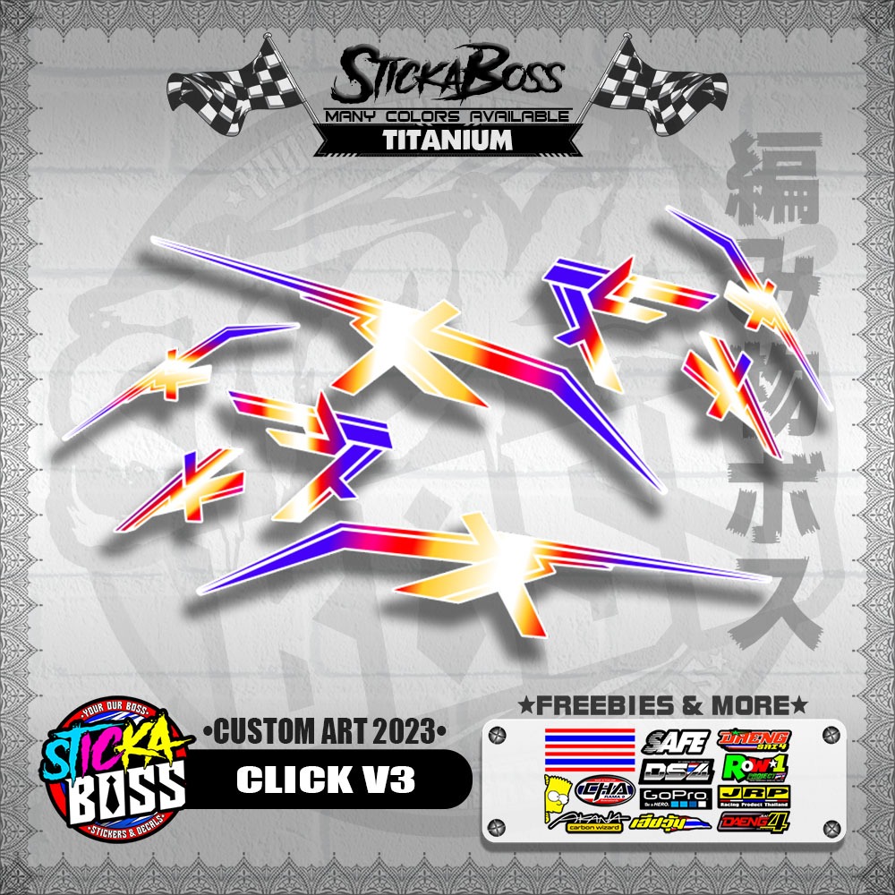 CLICK V3 DECALS ( CUSTOM ART 2023 ) [ PREMIUM GLOSSY LAMINATED ]【WITH ...