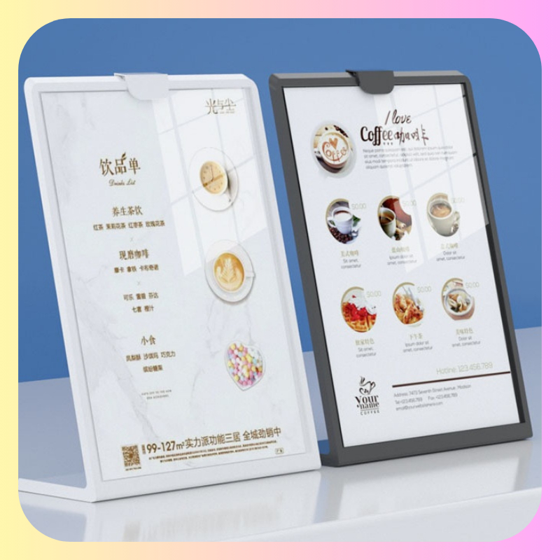 Display BillBoard A4 Acrylic Menu Price Sign Display Board Menu Stand ...