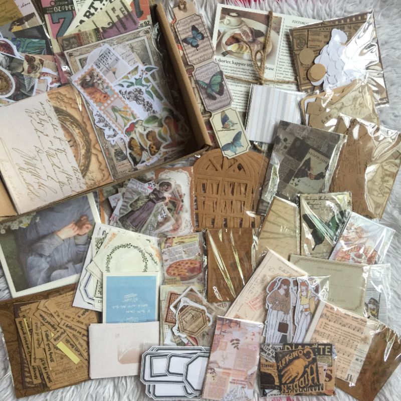 Candygraphyyy 500pcs Vintage Aesthetic Minimalist Themed Journal Kit ...