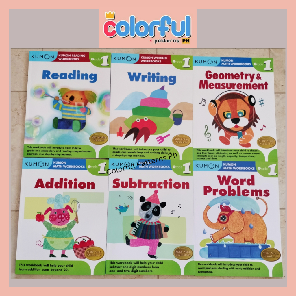 Kumon Grade 1 Complete Set 6 books (Reading, Writing, Geometry ...