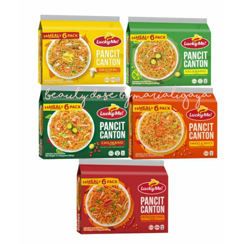 LUCKY ME PANCIT CANTON KALAMANSI, CHILIMANSI, SWEET AND SPICY, EXTRA ...