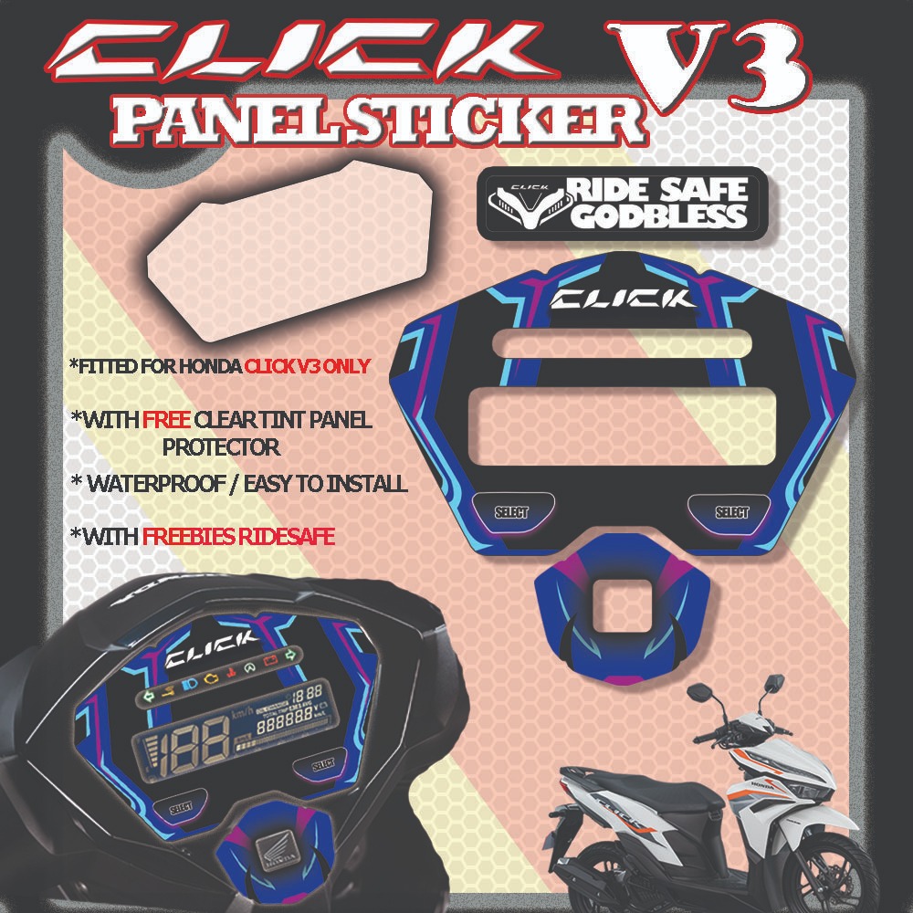CLICK V4 & V3 PANEL GAUGE FULL STICKER / HONDA CLICK V3 STICKER PANEL ...