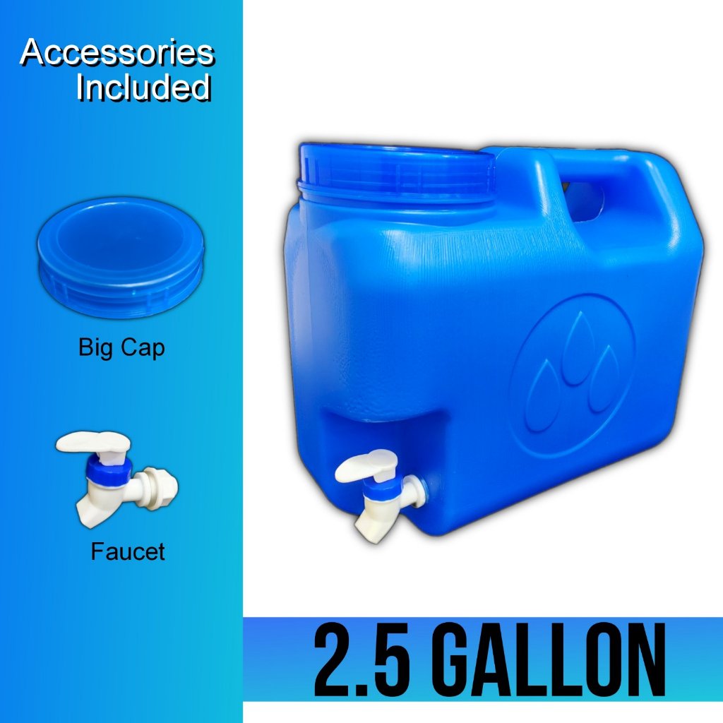 100% VIRGIN MINERAL WATER CONTAINER WITH FAUCET 2.5 GALLON (10 LITERS ...