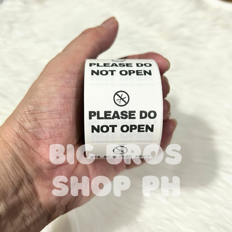 Please Do Not Open Thermal Sticker 50 pcs | 100pcs | 400pcs | Shopee ...