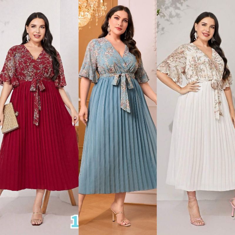 T1919 CASUAL DRESS MAXI PLUS SIZE ONLY(fit to XL) | Shopee Singapore