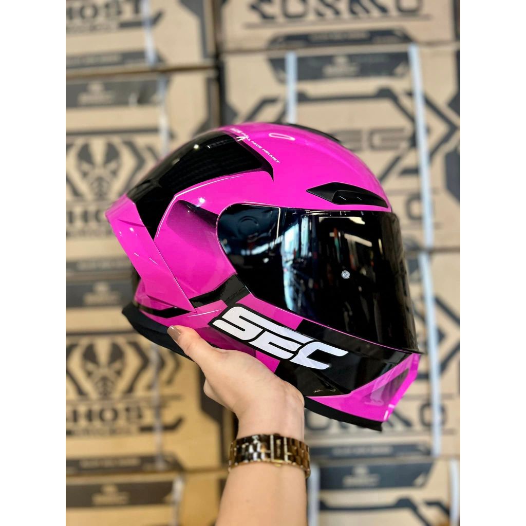 SEC ACE-GAS Fullface Helmet dual visor (Free clear lens) | Shopee Singapore