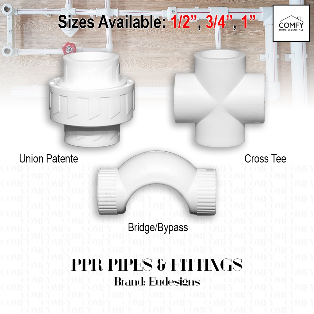 PPR White Water Pipe Fittings Cross Tee , Plastic Union Patente ...