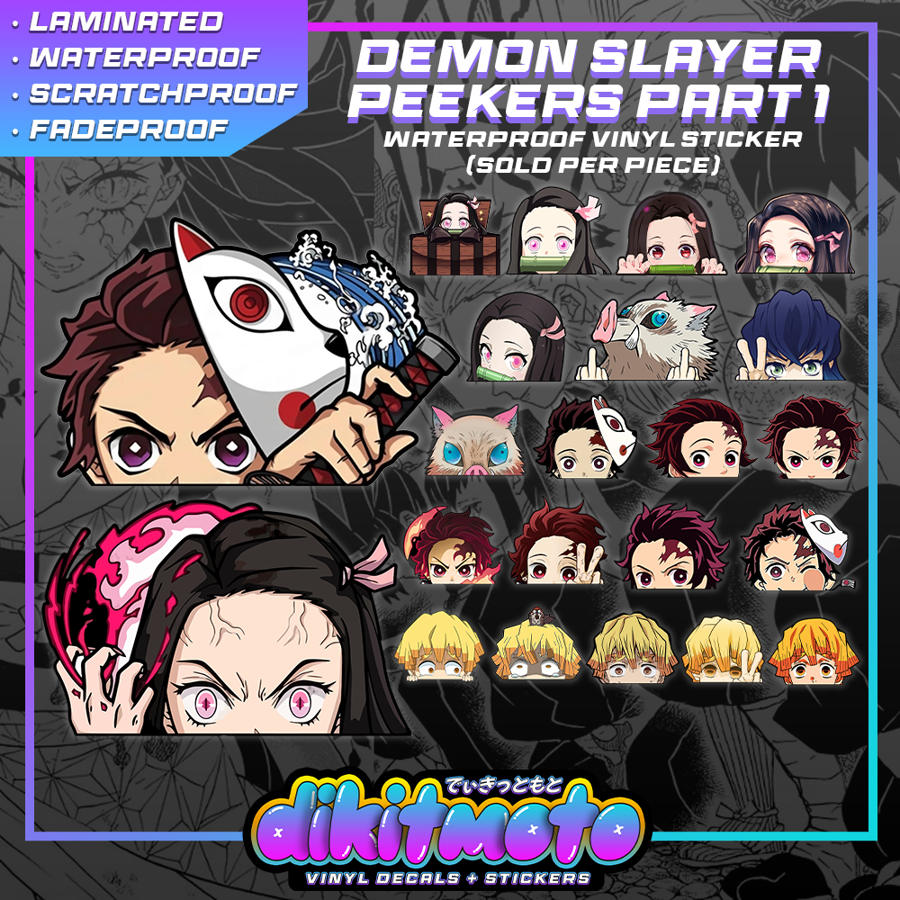 [dikitmoto] DEMON SLAYER PT.1 Peeker Peeking Vinyl Sticker Waterproof ...