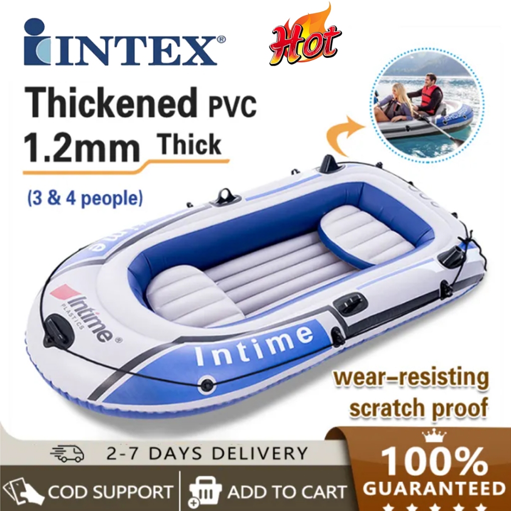 Intex Inflatable Boat PVC Rubber Boat Thick Portable Kayak Boat Plastic ...