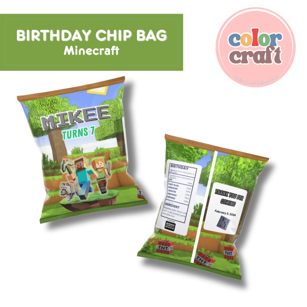 10 pcs MINECRAFT CHIP BAG l LOOTBAG (Half size) | Shopee Singapore