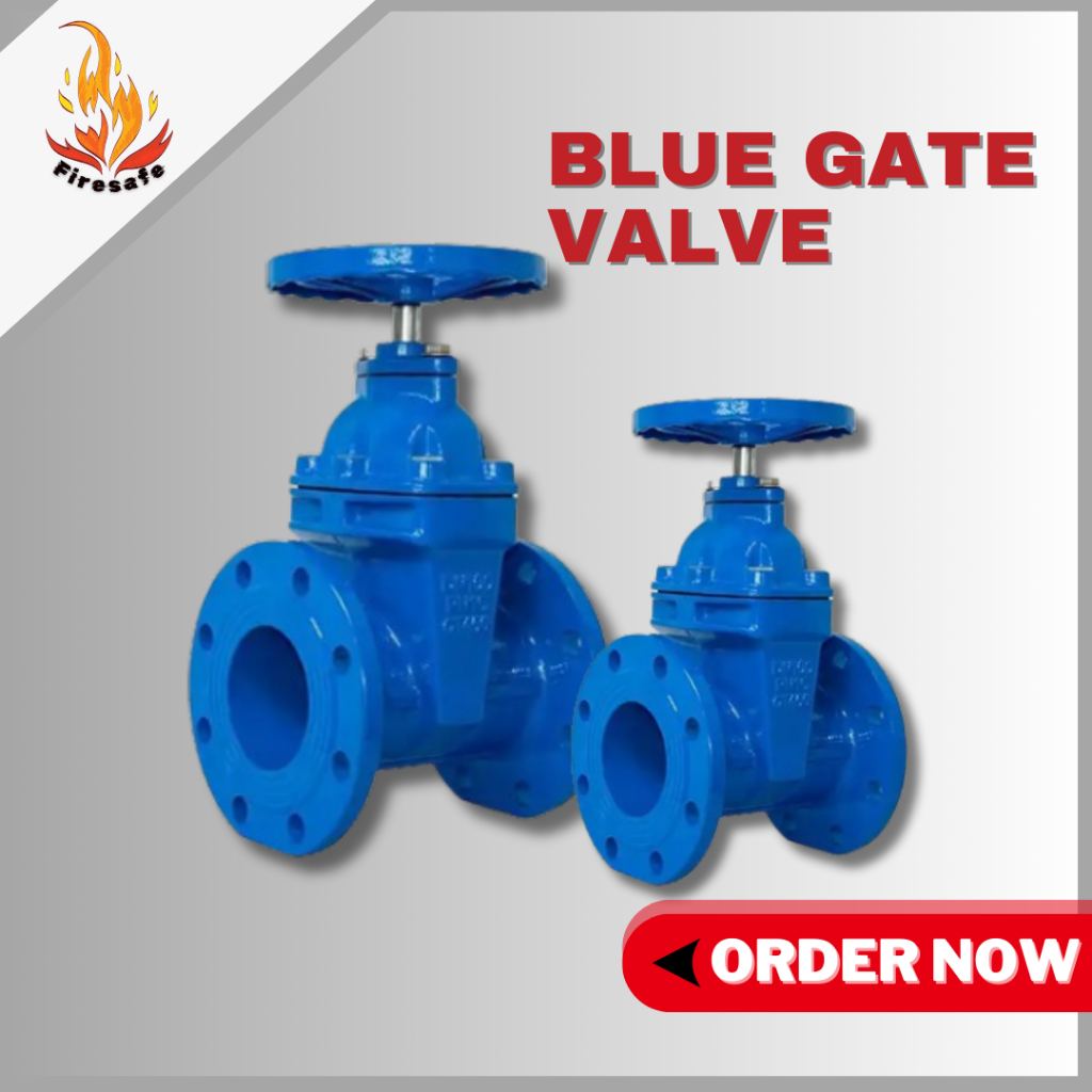 Blue Gate Valve Flange Type Non Rising Stem Soft Sealing Ductile Cast ...