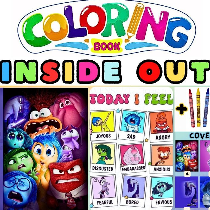 INSIDE OUT COLORING ACTIVITY BOOK –FUN & EDUCATIONAL GIFT, BIRTHDAY ...