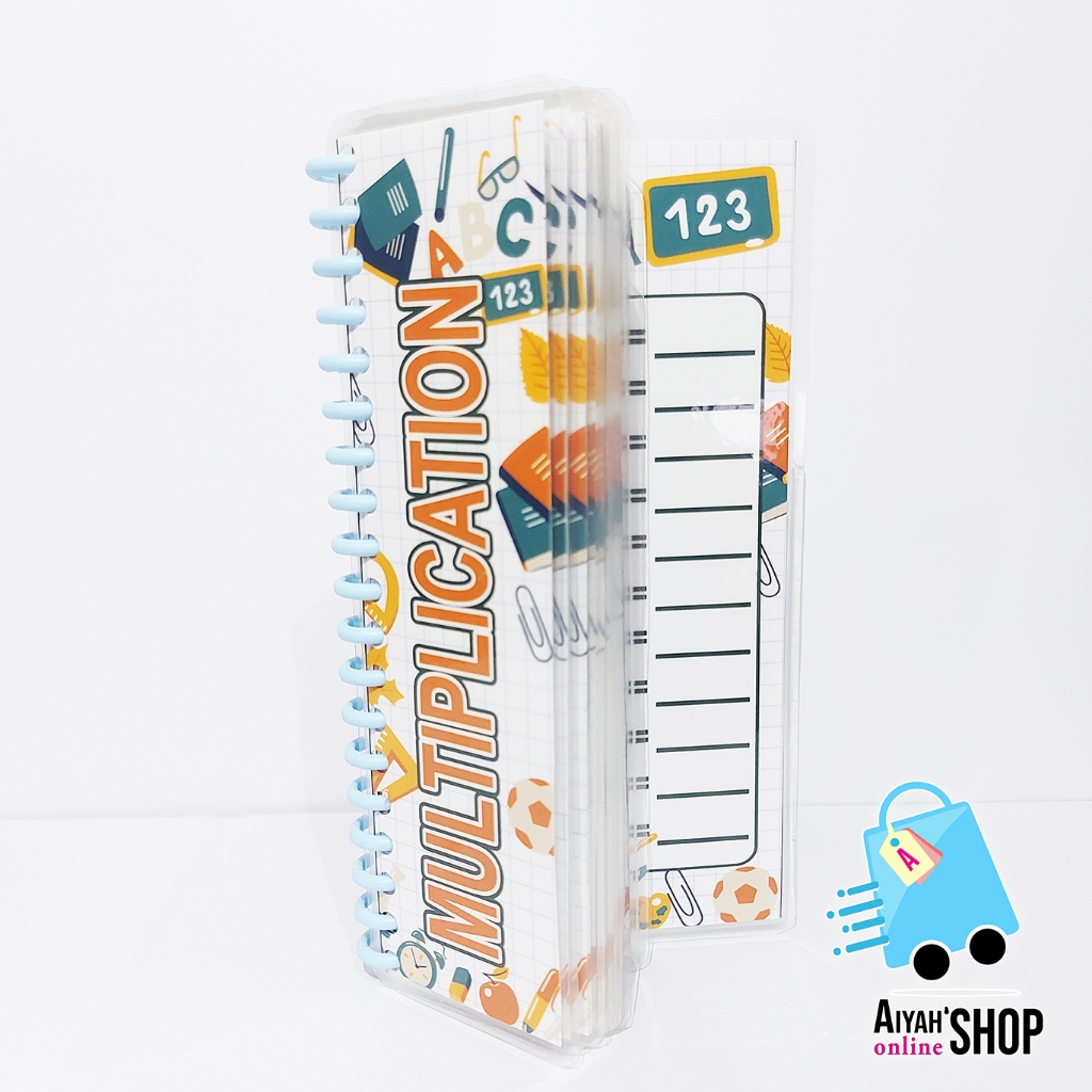 LAMINATED MULTIPLICATION TABLE FLASHCARD BOOKLET 1-10 WITH WHITEBOARD ...