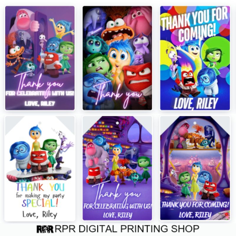 Inside Out Theme Gift Tags | Souvenir Sticker | Shopee Singapore