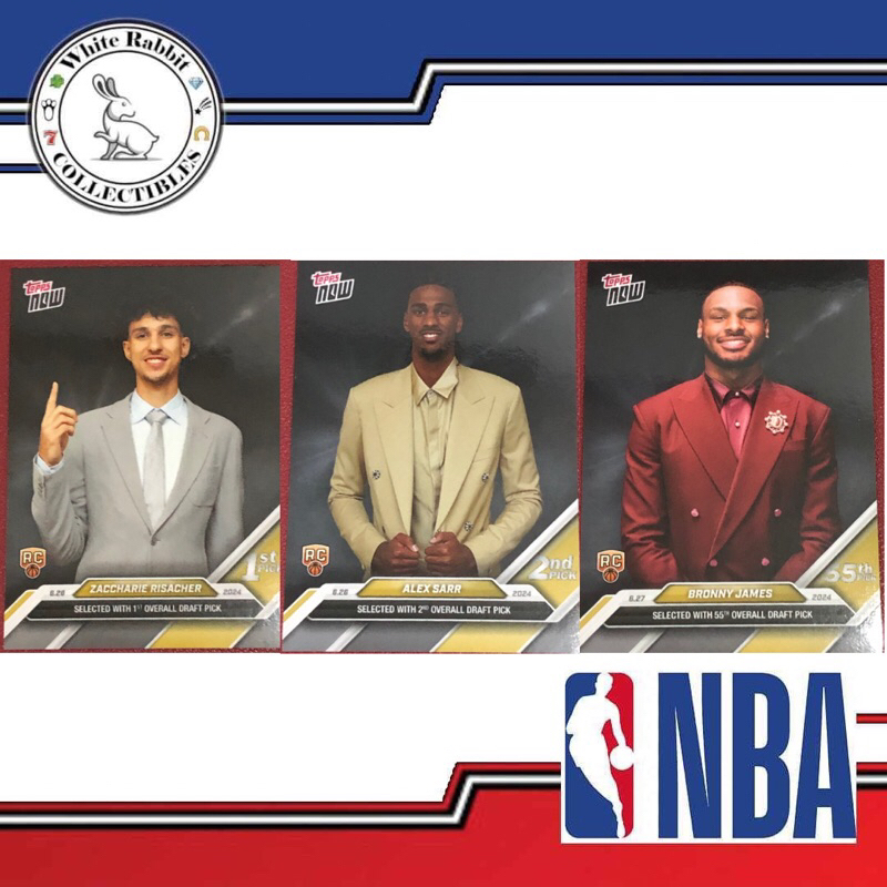 NBA TOPPS NOW 2024 - Pick Your NBA Draft Pick Cards Zaccharie Risacher ...