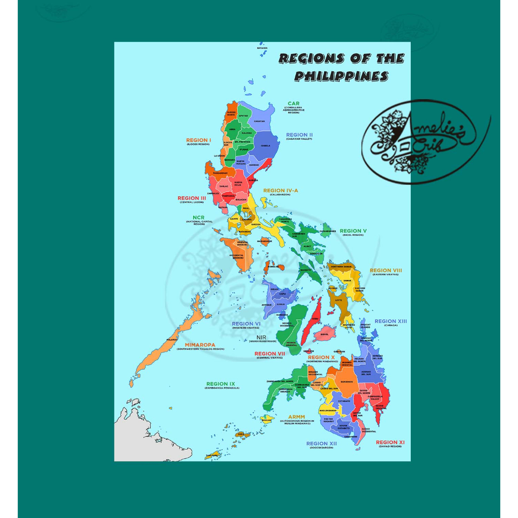 Philippine map (Laminated A4 Educational Chart) | Shopee Singapore