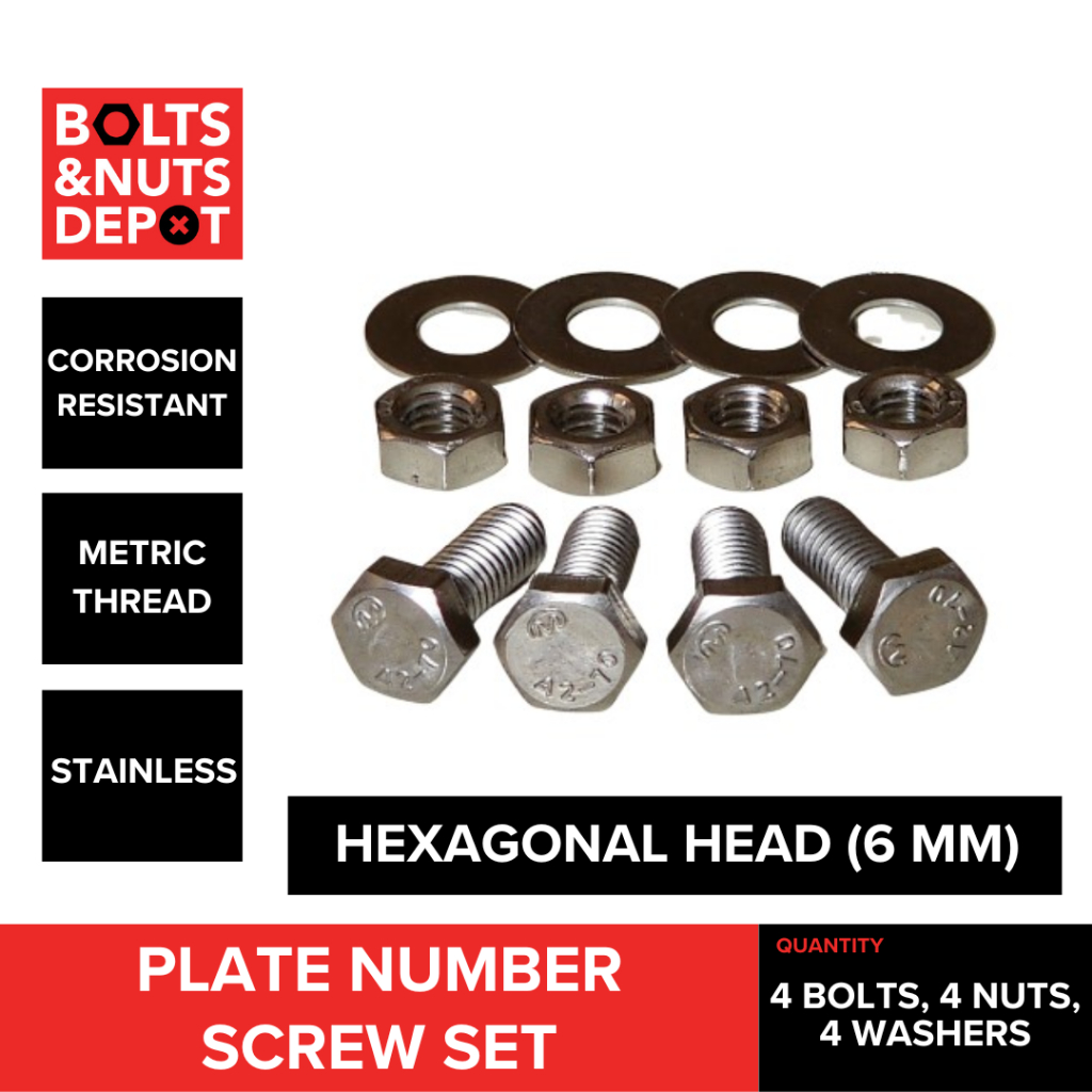 Stainless Plate Number/Plaka Screw Set for Car and Motorcycle - SOLD ...