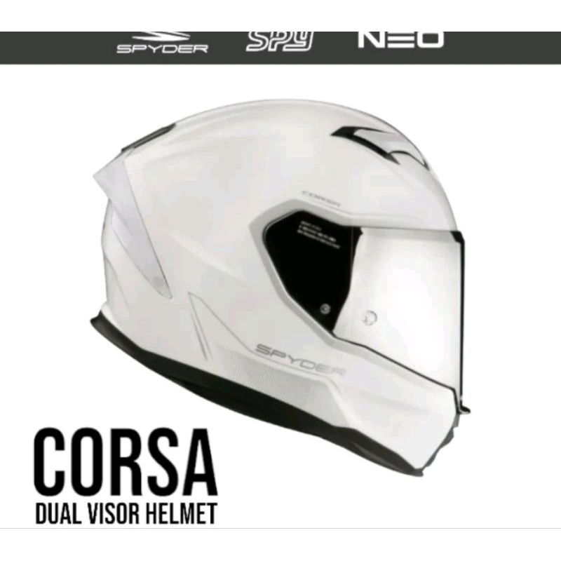 SPYDER CORSA v2 full face dual visor free clear lens | Shopee Singapore