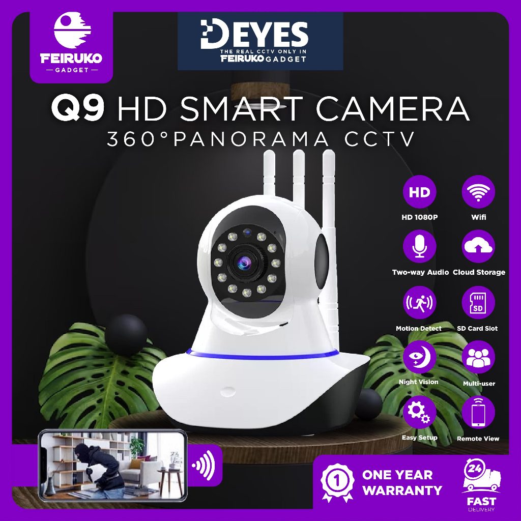 CCTV Q9 Smart Net WiFi IP Home Security Night Vision Smart Auto ...
