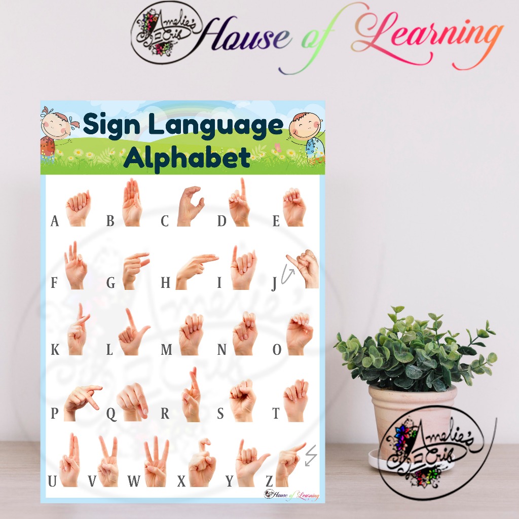 Sign Language Alphabet Laminated Educational Wall Chart Poster a4 size ...