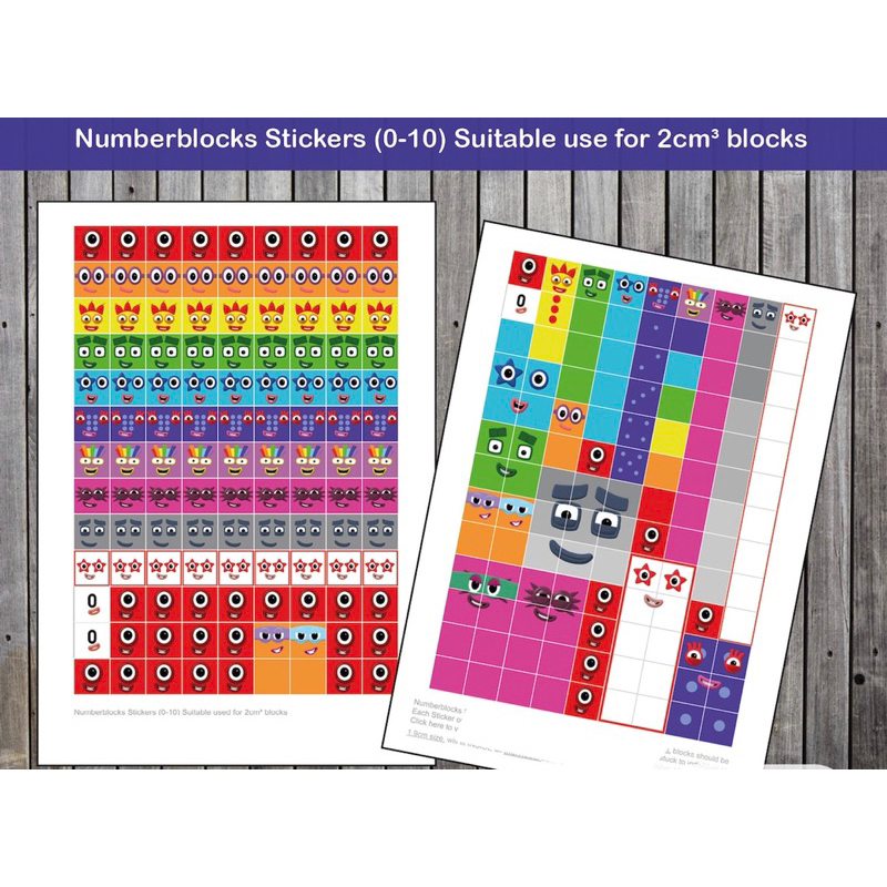 Alphablocks or Numberblocks Stickers for 2cm Cubes (not precut ...