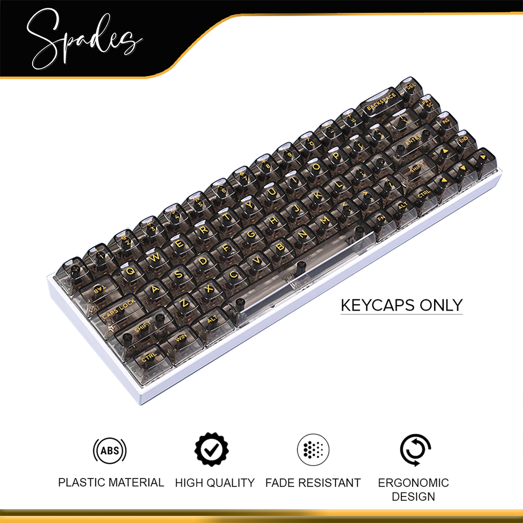 130 Keys White and Black Transparent MDA High Backlight Keycaps Suit ...