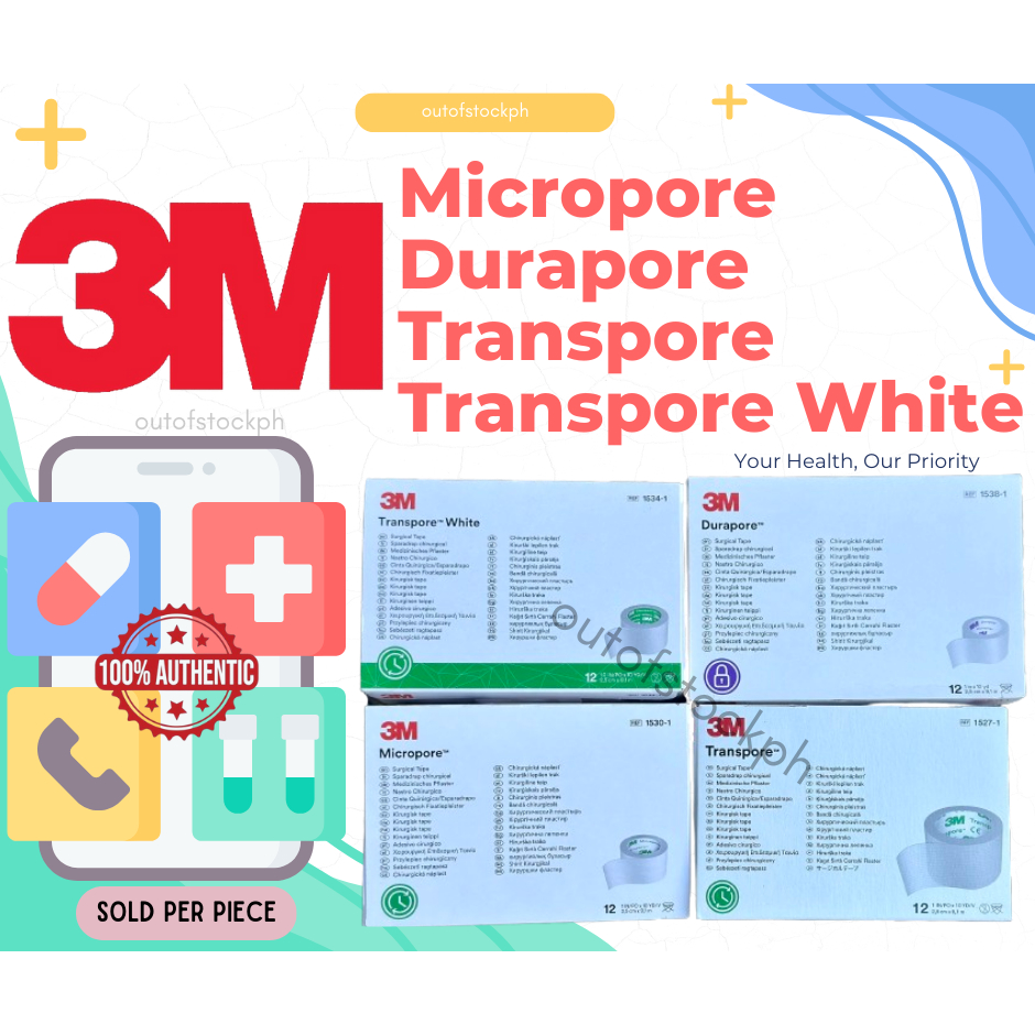 3M Transpore Micropore Durapore surgical tape sold per piece | Shopee ...