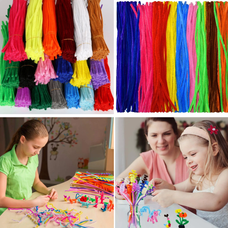 45-50pcs / 95-100pcs SINGLE COLOR ASSORTED per pack FUZZY WIRES ...