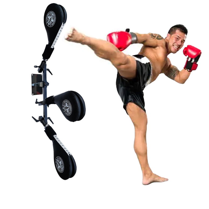 Taekwondo Boxing Kicking Practice Kit on Wall with Kick Pads Feet Power ...