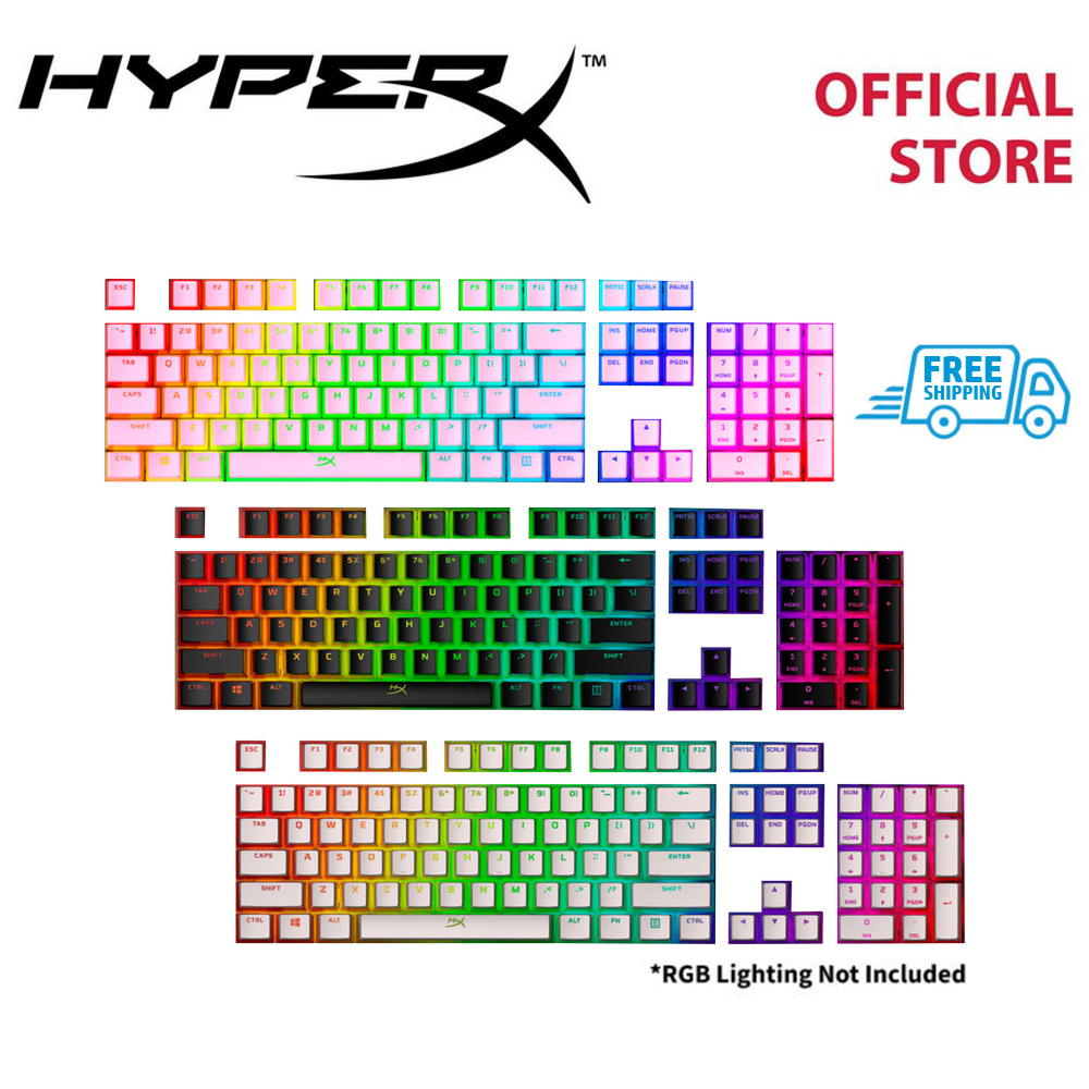 HyperX Pudding Keycaps Durable Double Shot PBT Set US-Layout Full Set ...