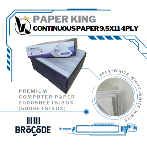 Paper King 4 PLY White Continuous Paper Computer Form (9.5x11in ...