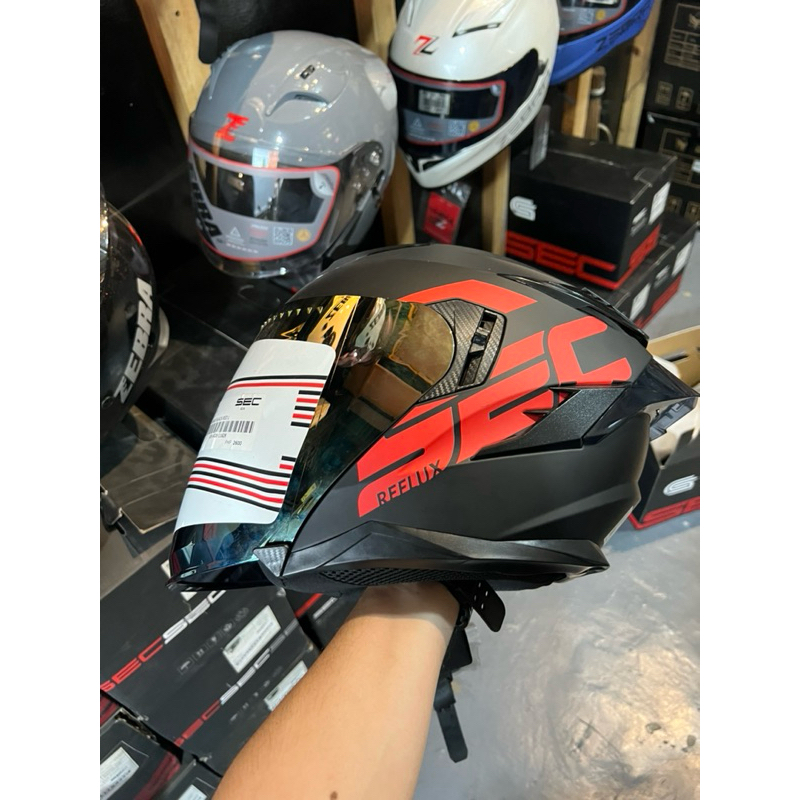 SEC HELMET REFLUX ( WITH FREE LENS) | Shopee Singapore
